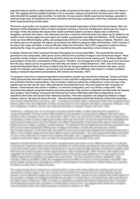 Solution Human Processing Visual System For Recognising Faces And