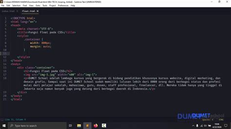 Belajar Memami Fungsi Properti Float Di Css Youtube