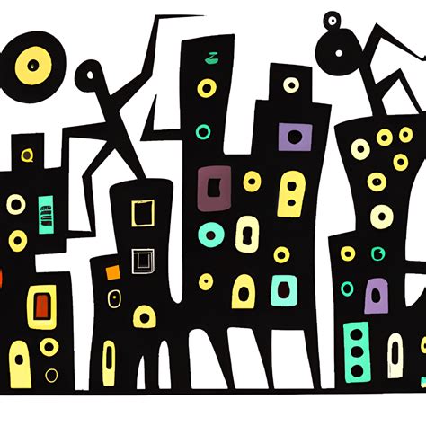 Kandinsky Style Cityscape Drawing · Creative Fabrica