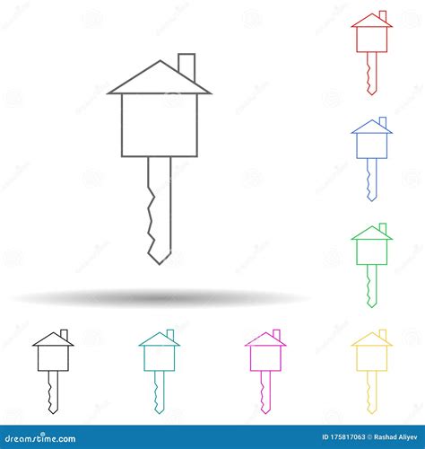 Key In The Form Of A House Multi Color Style Icon Simple Thin Line Outline Vector Of Web Icons