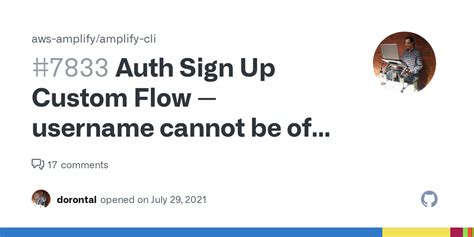 auth sign up custom flow username cannot be of email format anymore