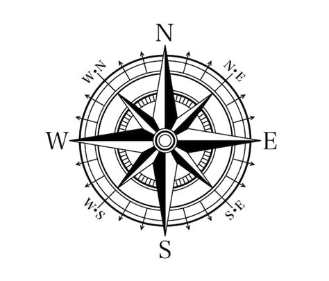 Premium Vector Compass On A White Background Arrow Navigation Vector