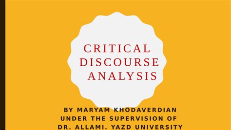Pdf Critical Discourse Analysis