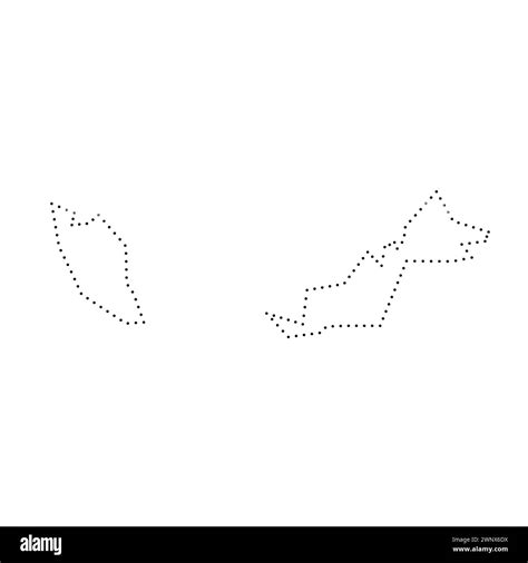 Malaysia Country Simplified Map Black Dotted Outline Contour Simple Vector Icon Stock Vector