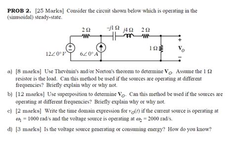 Solved PROB Marks Consider The Circuit Shown Below Chegg Com
