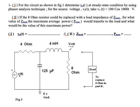 solved i for the circuit as shown in fig 1 determine xo t at