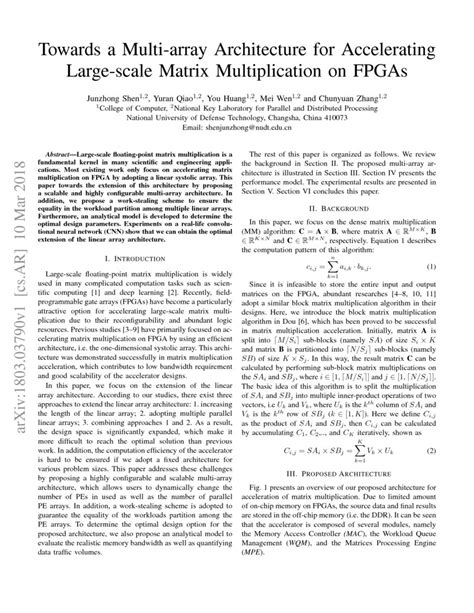 Towards A Multi Array Architecture For Accelerating Large Scale Matrix Multiplication On Fpgas