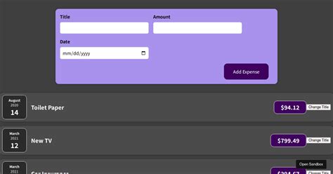 React Date Examples Codesandbox