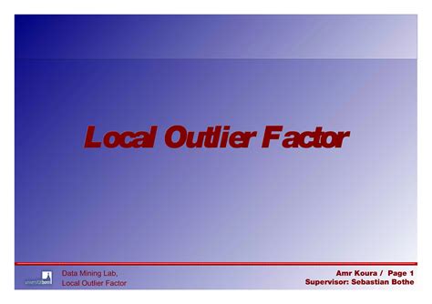 Local Outlier Factor Odp