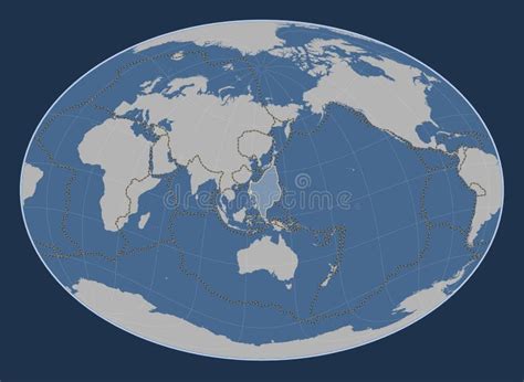 Philippine Sea Tectonic Plate Contour Fahey Oblique Boundarie Stock Illustration