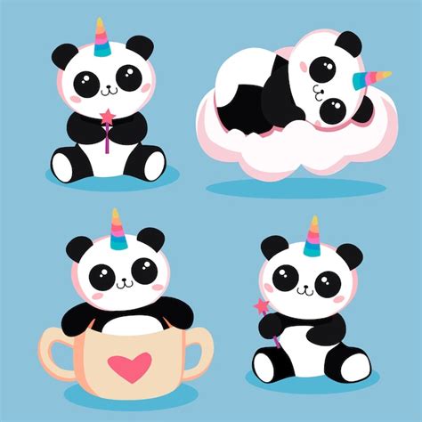 Premium Vector Magic Pandas