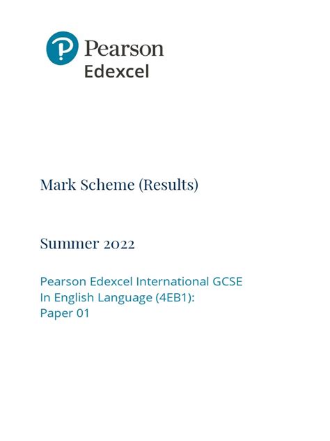 2023 04 26 Mark Scheme Pdf Communication English Language
