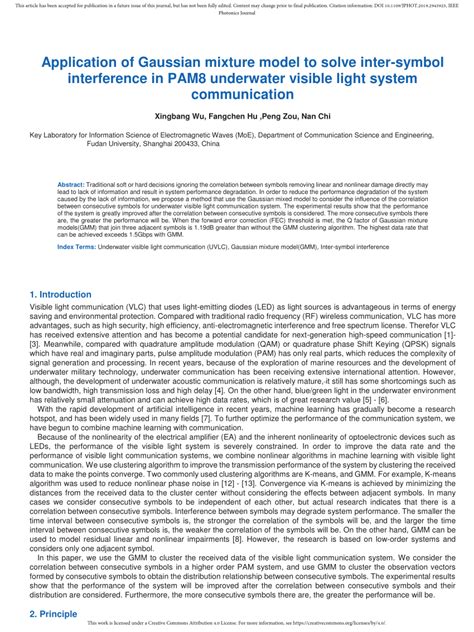 Pdf Application Of Gaussian Mixture Model To Solve Inter Symbol Interference In Pam8