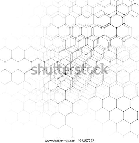 Chemistry 3d Pattern Hexagonal Molecule Structure Stock Vector Royalty Free 499357996
