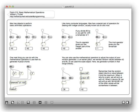 Patch 012 Basic Mathematical Operations William J Turkel