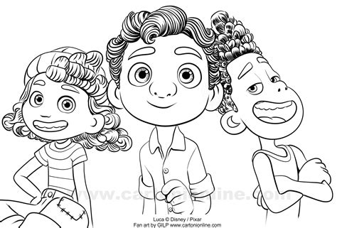 Desenho De Alberto Scorfano De Luca Disney Pixar Para Colorir Pdmrea