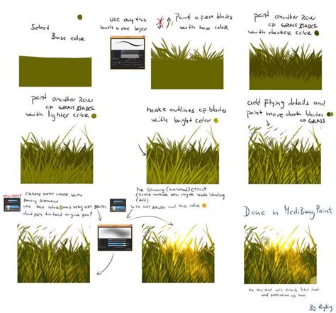 Very Easy Grass Tutorial By Ryky On DeviantArt Digital Painting Tutorials Painting Tutorial