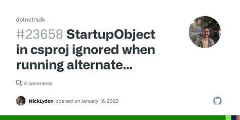 Startupobject In Csproj Ignored When Running Alternate Projects In Same