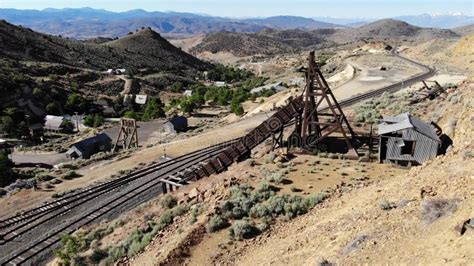 Руины добычи около Virginia Сити Штат невада сток видео Видео