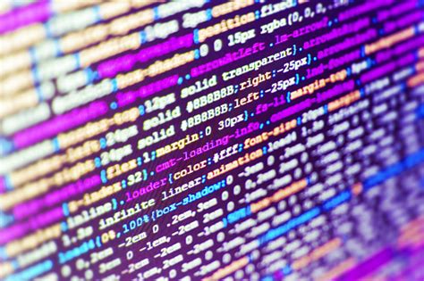 인터넷 웹사이트의 프로그래밍 컴퓨터에 프로그램 코드를 표시합니다 화면에 스크립트 텍스트 코딩 3차원 형태에 대한 스톡 사진 및 기타 이미지 Istock