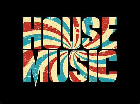 House Music Retro Vintage Electronic Music Digital Art By Maltiben