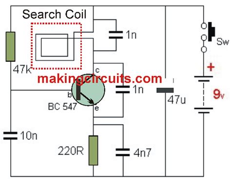 Metal Detector Circuit Using Single Transistor Tutorial Making Easy Circuits