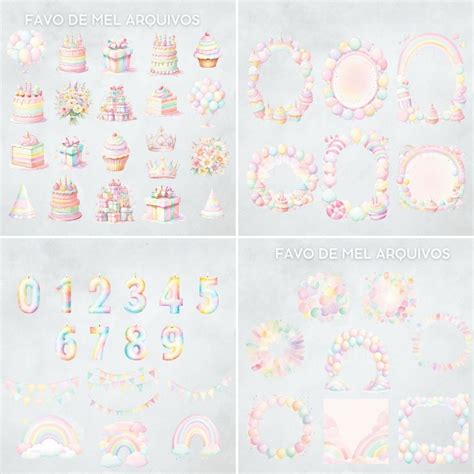 Kit Digital Aniversário Candy Color Candyland Mundo Doce Msp