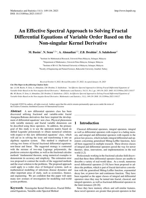 Pdf An Effective Spectral Approach To Solving Fractal Differential Equations Of Variable Order