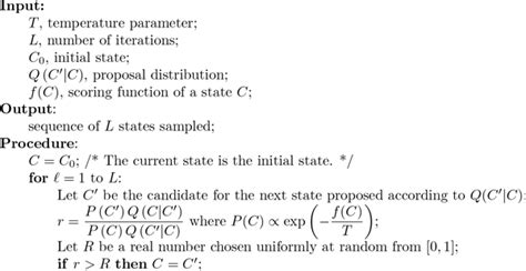 Metropolis Hastings Algorithm Let Fc Be A Scoring Function Of A Download Scientific Diagram