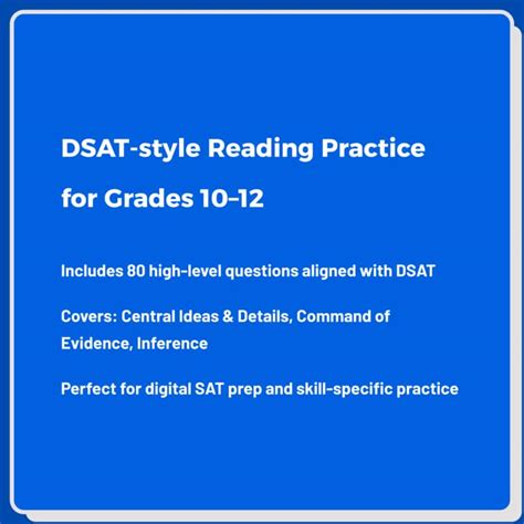 Grades 10 12 Sat And Dsat Reading Central Ideas Evidence Inference 80 Q