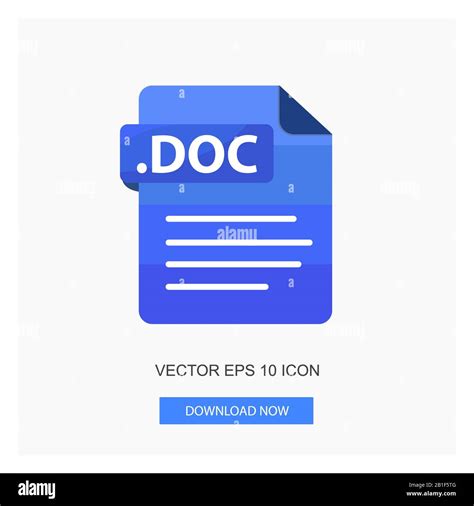 Document Formats Document DOC With Document Sign Symbol File Blue Color Flat Icon Vector