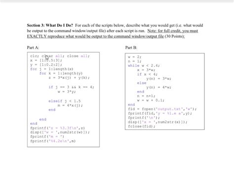 Solved Section 3 What Do I Do For Each Of The Scripts