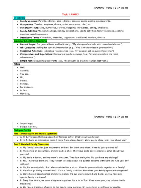 Speaking 1 Topic 1 2 3 Pdf Lunch Hobbies