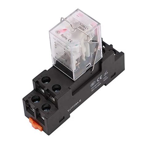 Electromagnetic Power Relay 8 Pin 10 Amp 24v Dc Relay Coil With Socket Base Led Indicator