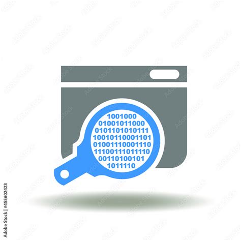 website and magnifier with digital numbers zero one vector illustration