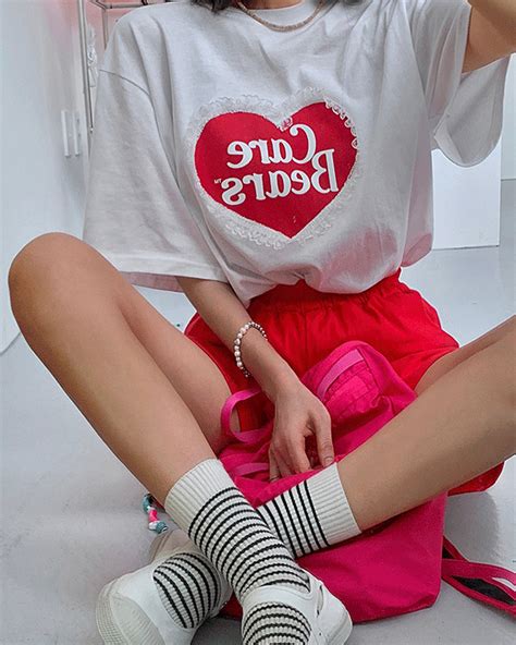 디스코살롱 하트레이스반팔 T