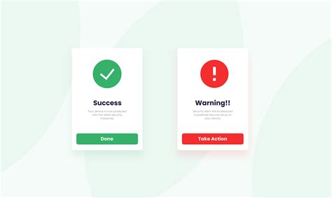 Flash Message Success And Warning Ui Design Behance