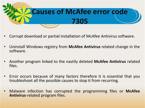 PPT How To Resolve McAfee Error 7305 Call 1 888 688 8264 PowerPoint Presentation ID 8014713
