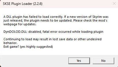Skse Plugin Loader Dyndolod Dll Fatal Error Occurred While Loading Plugin Dyndolod Xlodgen