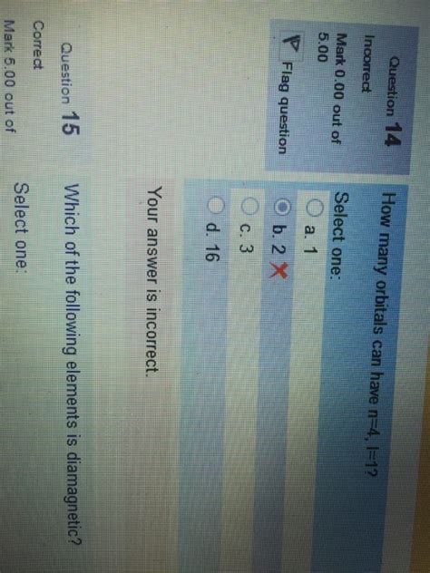 Solved How Many Orbitals Can Have N 4 I 1 Select One Chegg Com