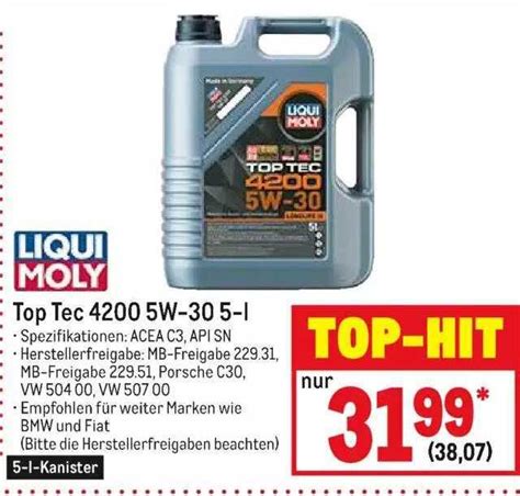 Liqui Moly Top Tec 4200 5W-30 5-I Angebot bei METRO - 1Prospekte.de