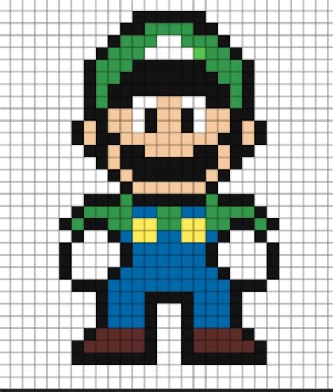 Luigi Pixel Dibujitos Sencillos Dibujos En Cuadricula Punto De Cruz
