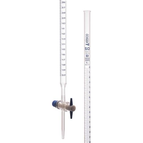 Eisco Borosilicate Glass Burette With Ptfe Stopcock 50ml Capacity 0