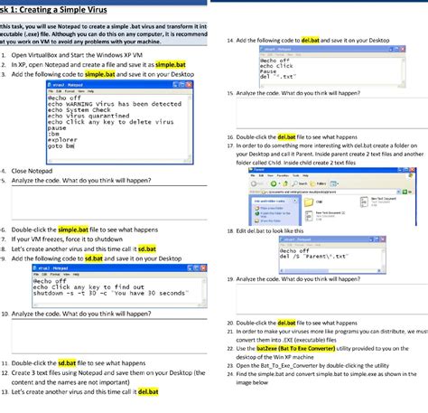 Solved Sk 1 Creating A Simple Virus This Task You Will Use