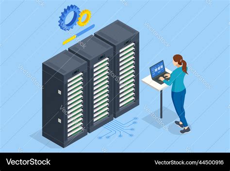 Isometric Data Center Equipment Modern Royalty Free Vector