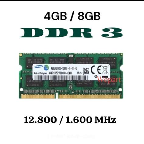 Jual MEMORY RAM LAPTOP SAMSUNG 4GB 8GB DDR3 12800 MHz RAM SODIMM 4gb Ddr3 Jakarta Utara