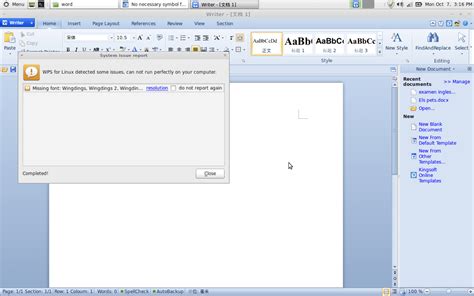error kingsoft office missing font wingdings wingdings 2 wingdin