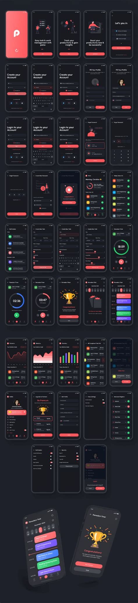 Pomo Pomodoro And Timer App Ui Kit