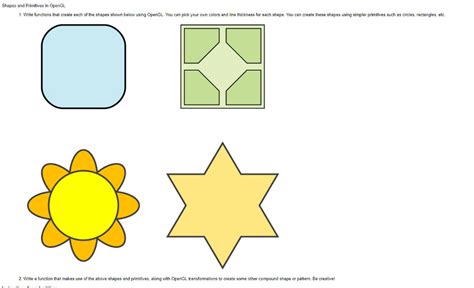 Shapes And Primitives In Opengl 1 White Functions