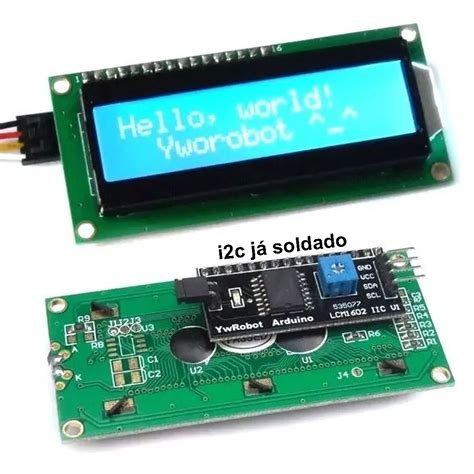Display LCD Azul x Módulo I C Soldado Serial x cdr Display Casa da